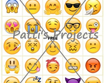 Emoji Inspired Bingo Game Digital Download 30 Cards | Etsy