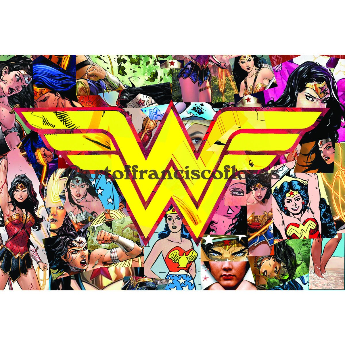 Wonder Woman Comic Book Collage 4x6 Postcard - Etsy