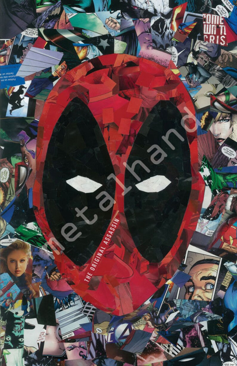 Deadpool 11x17 Comic Book Collage Art Print | Etsy