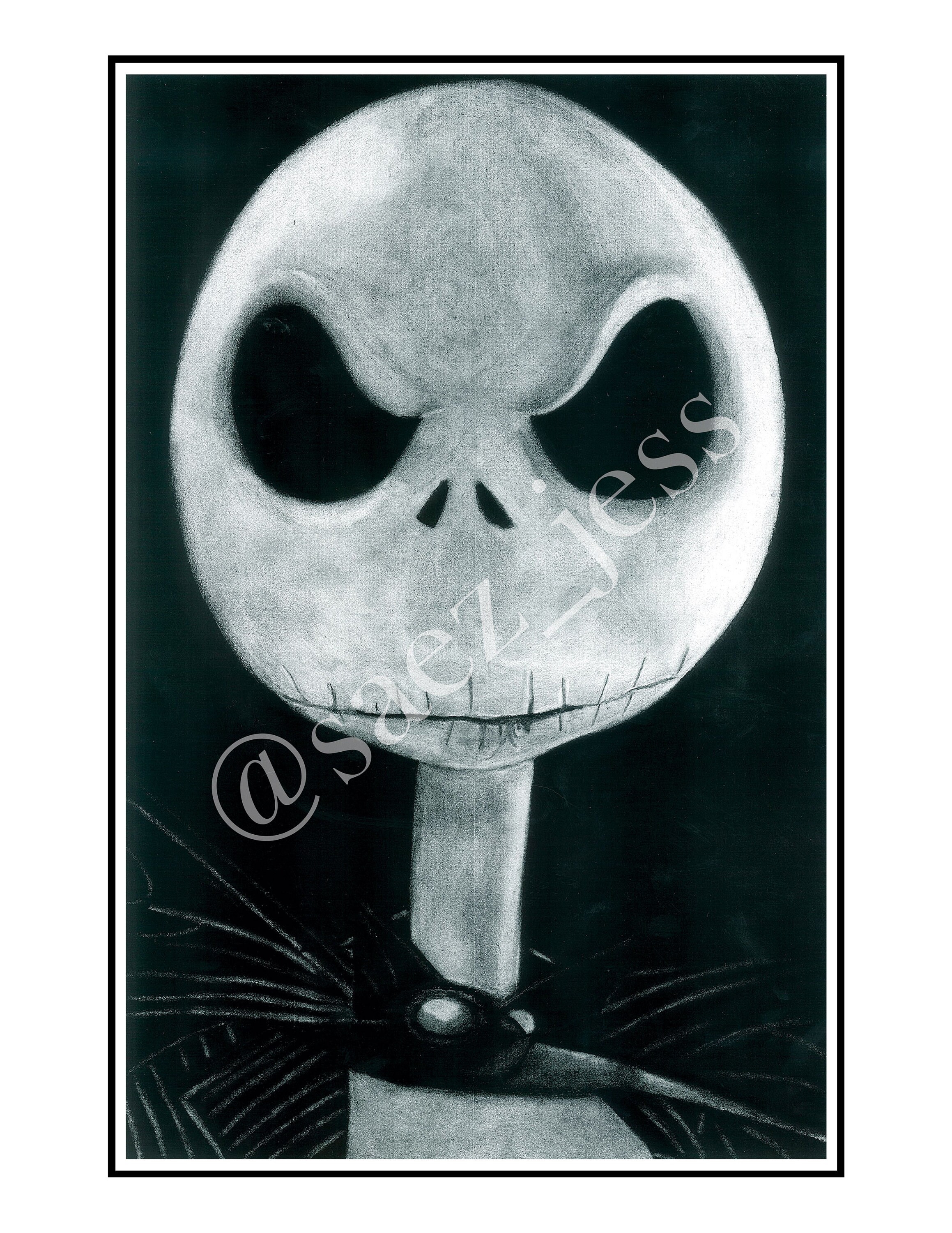 Jack Skellington mad by Jessica Saez 8 1/2 X 11 Velvet Art - Etsy