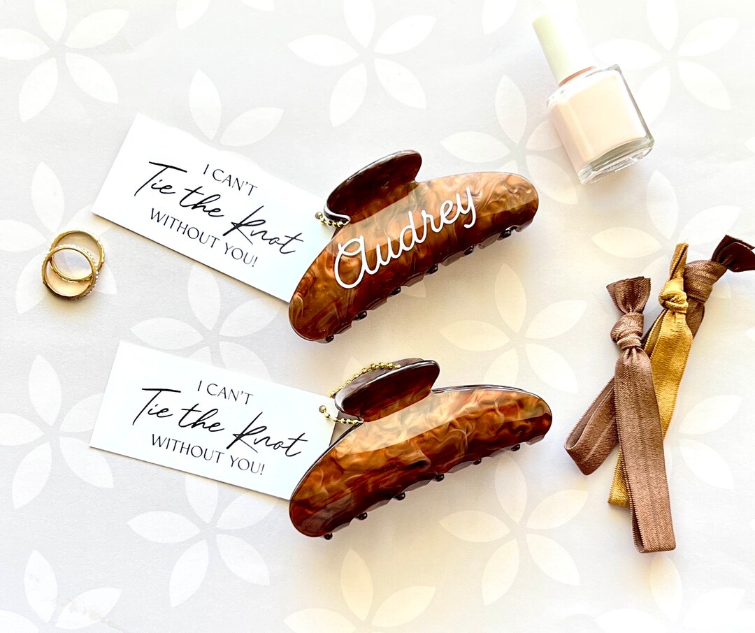 Bridesmaids Hair Clip, Bridesmaid Proposal Hair Ties, Bridesmaid Hair ...