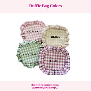 Ruffle Monogram Pouch | Varsity Letter Pouch, Makeup, RX, Stuff, Lips ...