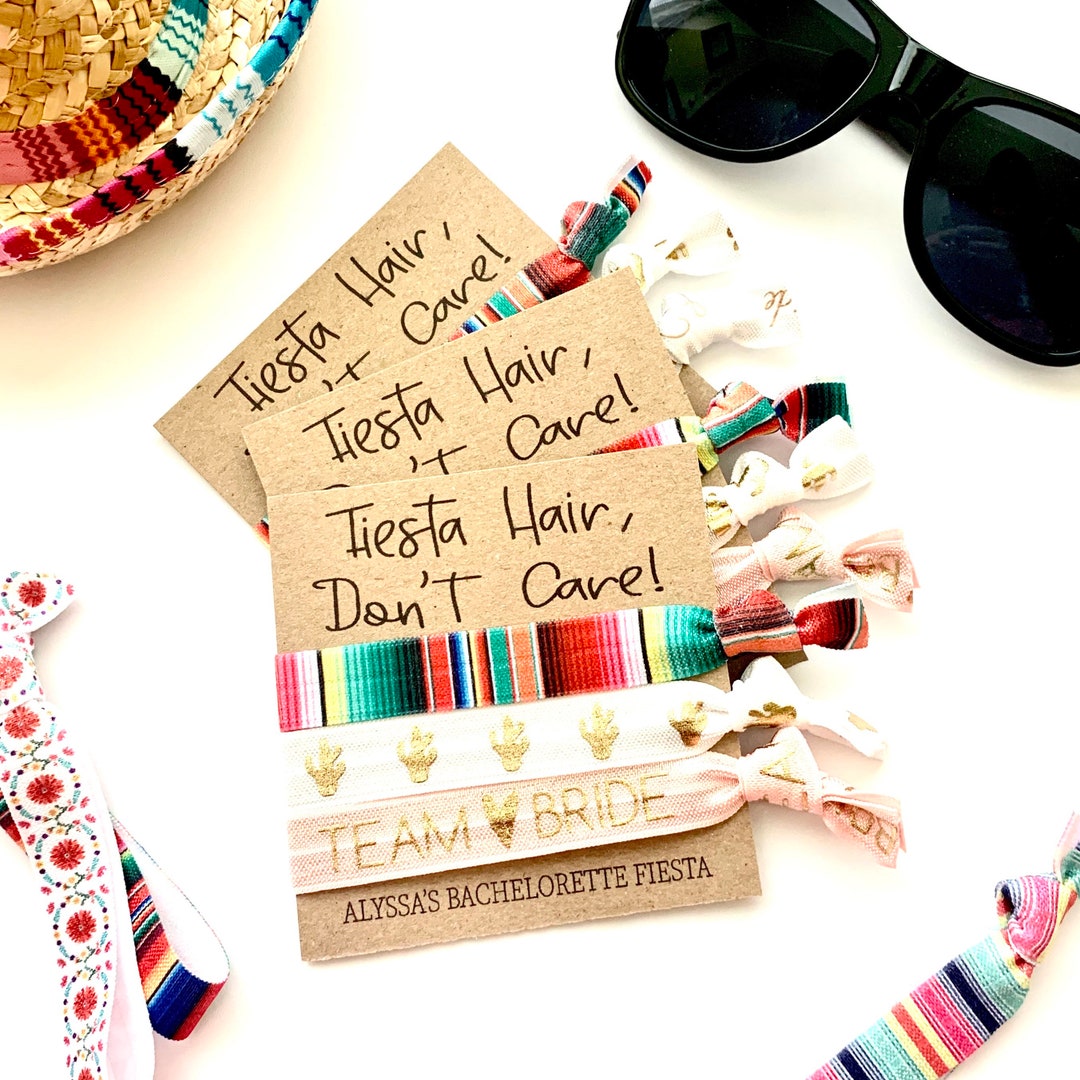 Fiesta Bachelorette, Fiesta Hair, Don't Care Hair Tie Favors, Fiesta ...