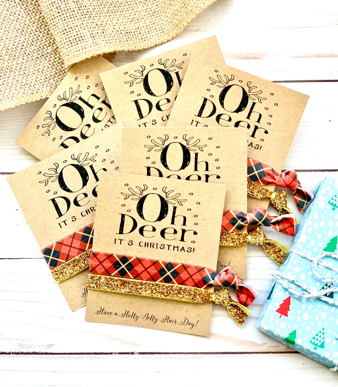 Oh Deer It's Christmas Christmas Holiday Gift Tag Hair - Etsy
