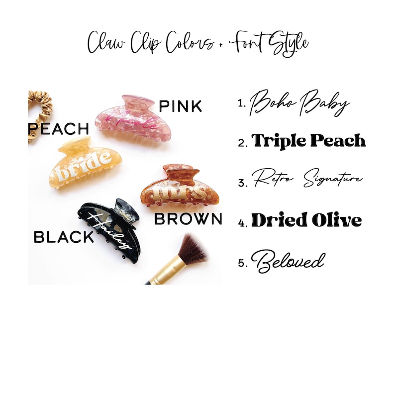 Custom Claw Clip Personalized Bridesmaid Gift Wedding Gift - Etsy