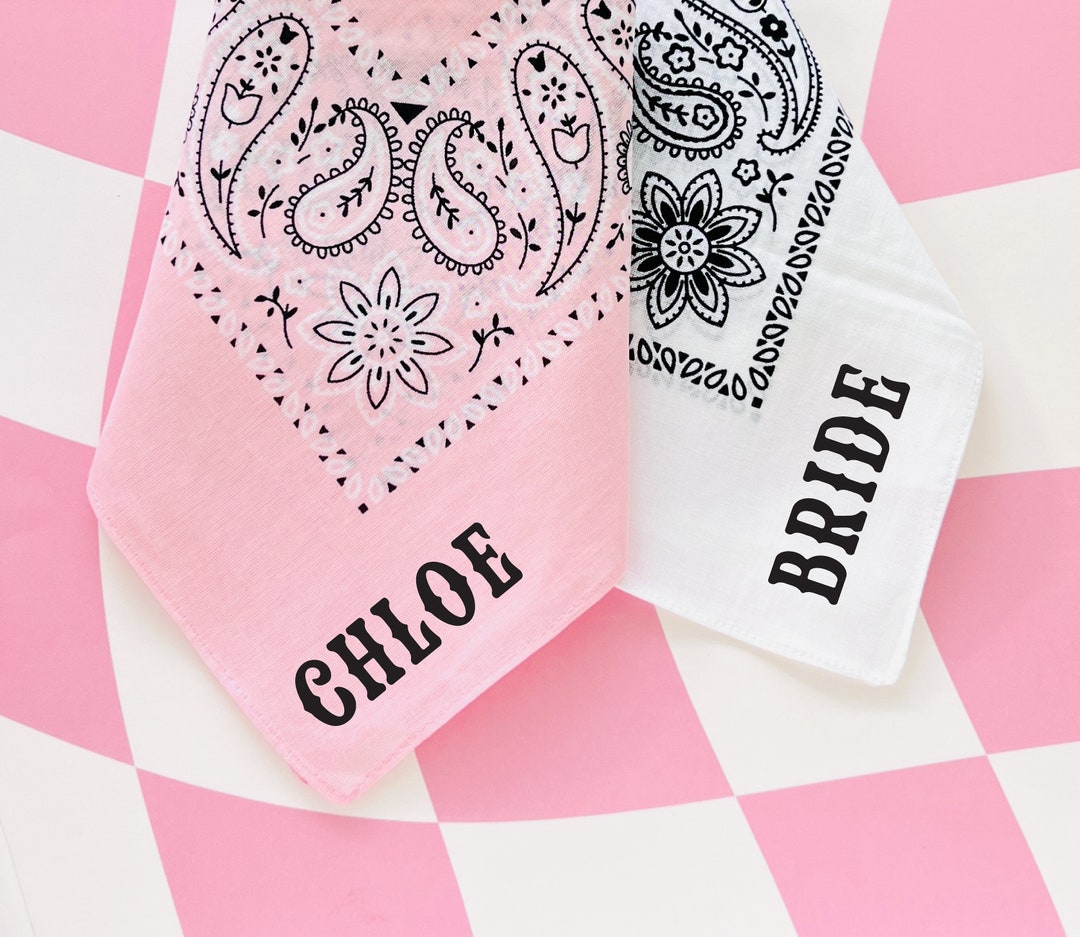 Cowgirl Western Bandana | Custom Bachelorette Bandana's | Bride Bandana ...