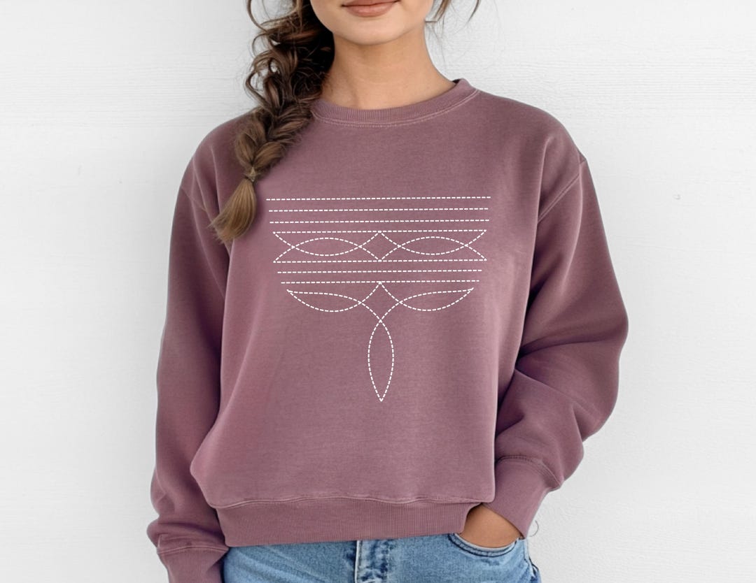 Boot Stitch Country Western Sweatshirt Rodeo Sweatshirt Cowgirl ...
