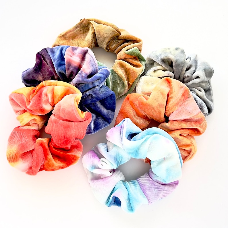 Set of 6 Tie Dye Birthday Scrunchies Thanks for Making My - Etsy