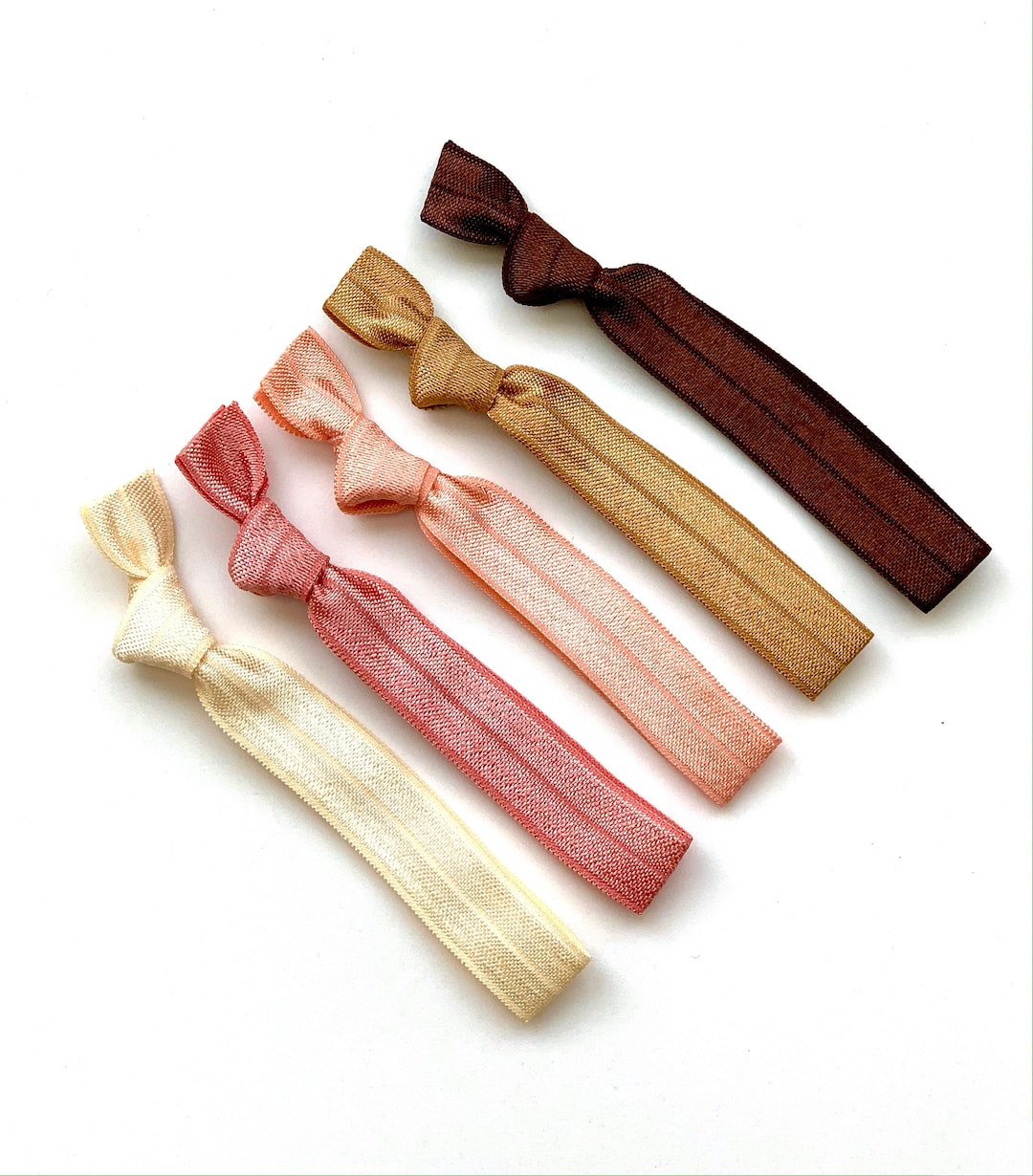 Neutral Hair Tie Set, Creaseless Elastic Hair Ties, Chocolate Brown ...