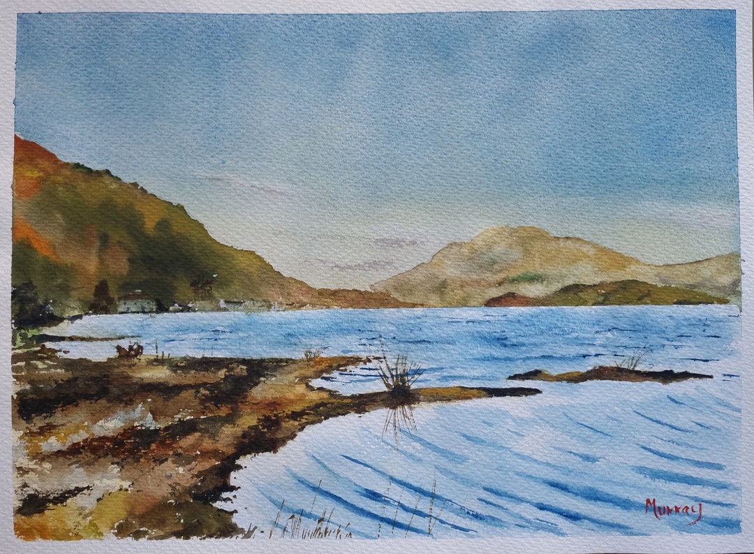 Loch Lomond, Luss, Trossachs Scottish Landscape Watercolour Painting - Etsy
