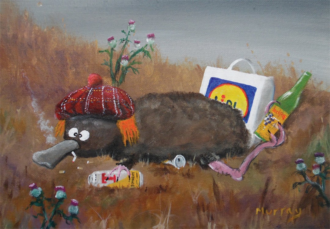 Scottish Landscape, Hammered Haggis Cartoon, Humour Print ,glasgow ...