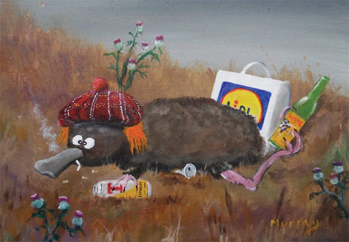 Scottish Landscape, Hammered Haggis Cartoon, Humour Print ,glasgow ...