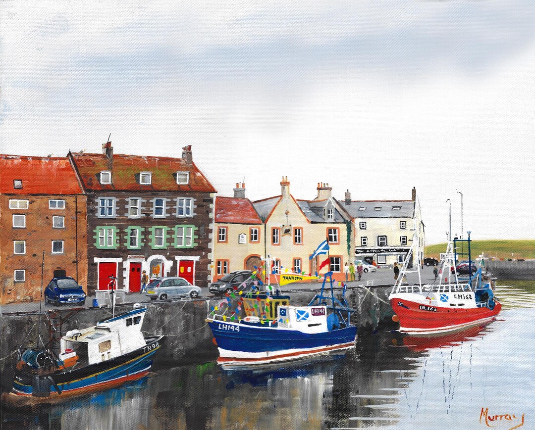 Eyemouth Harbour Fishing Boats Fine Art Print Scottish Art - Etsy