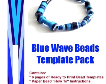 Retro Blue Paper Beads DIY READY to PRINT. 6 Templates & Tips Instant ...