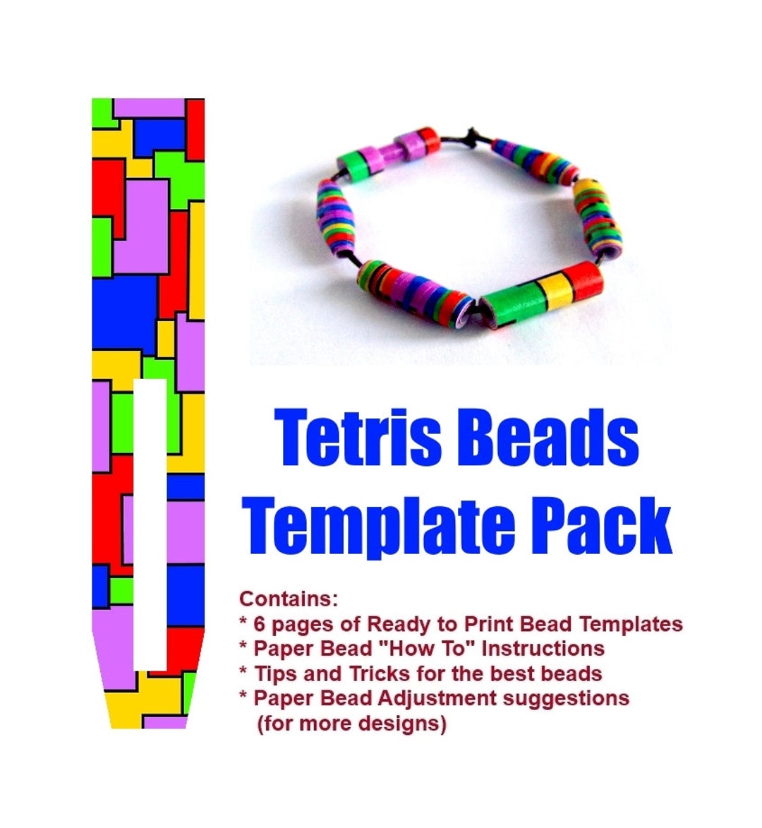 Tetris Paper Beads DIY READY to PRINT. 6 Templates & Tips Instant ...