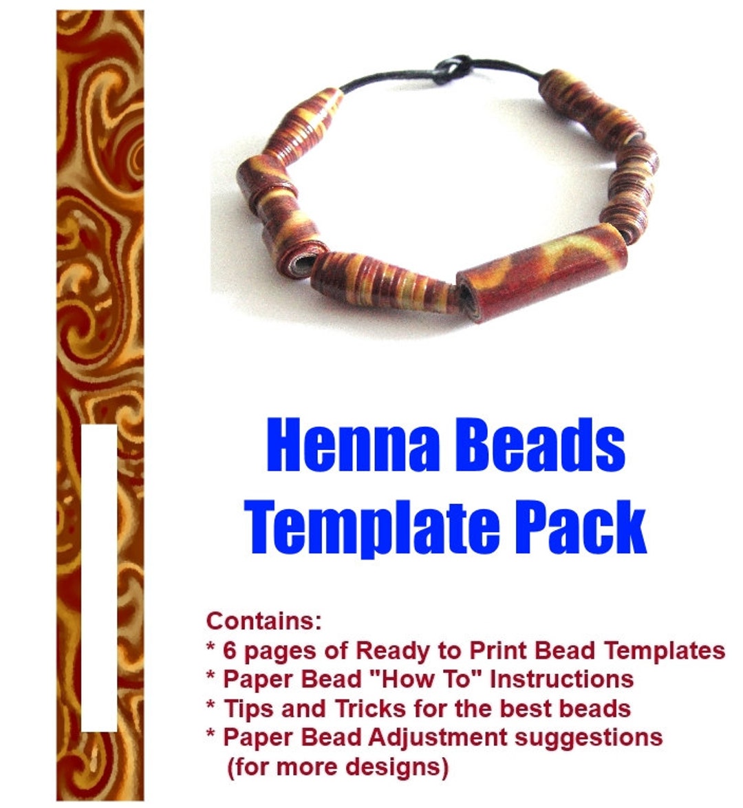 Henna Paper Beads DIY READY to PRINT. 6 Templates & Tips Instant ...