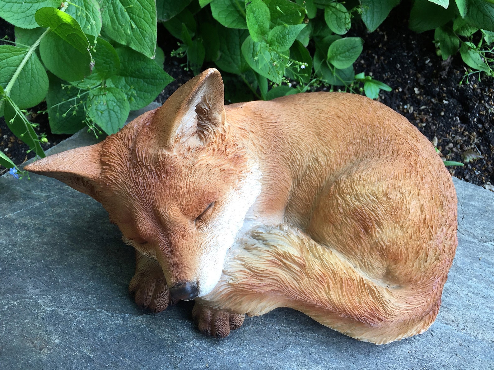 Red Fox Figurine Napping Statue Resin Yard Ornament Lawn Decor - Etsy