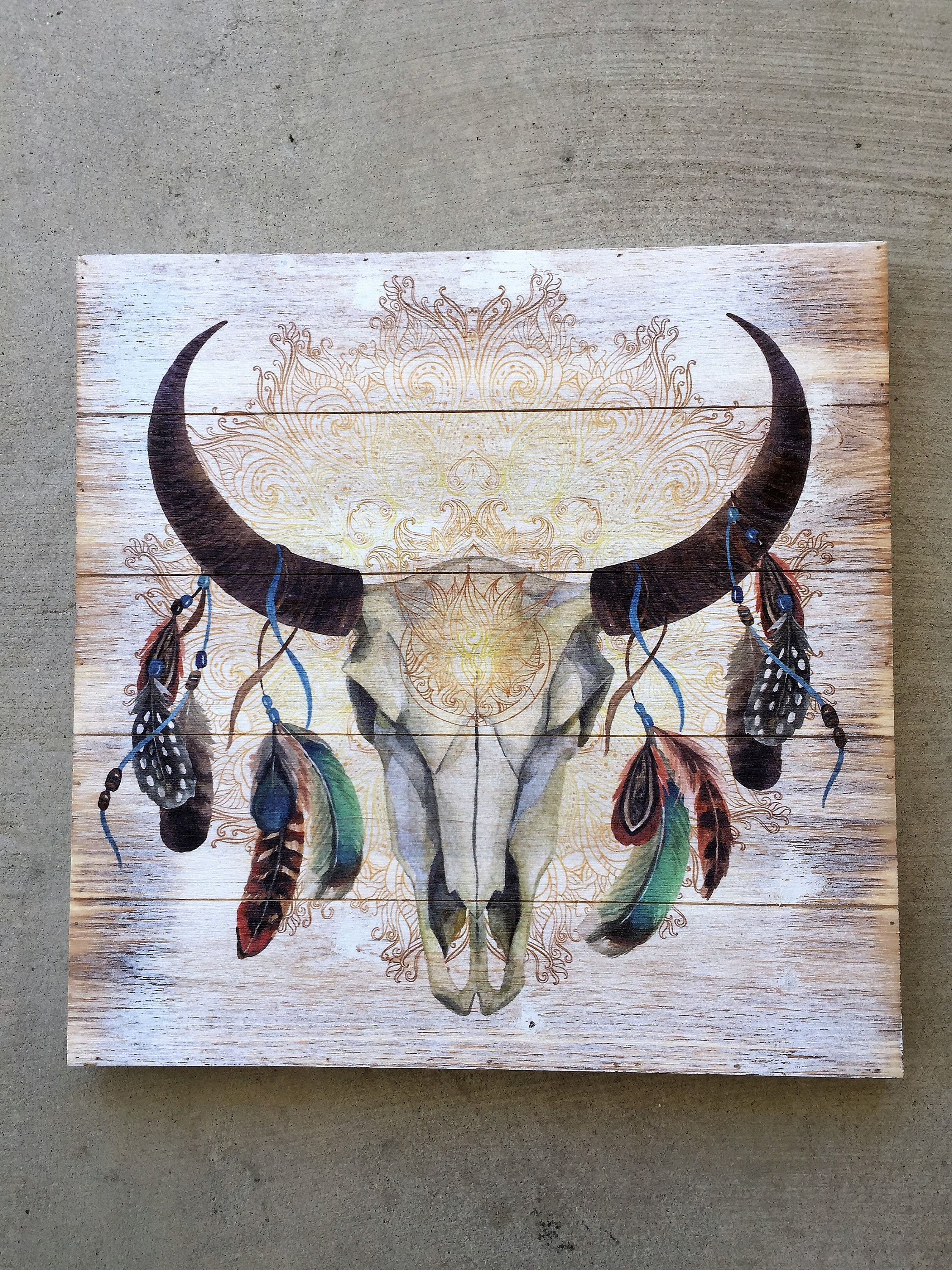 Bull Skull Painting On Canvas
