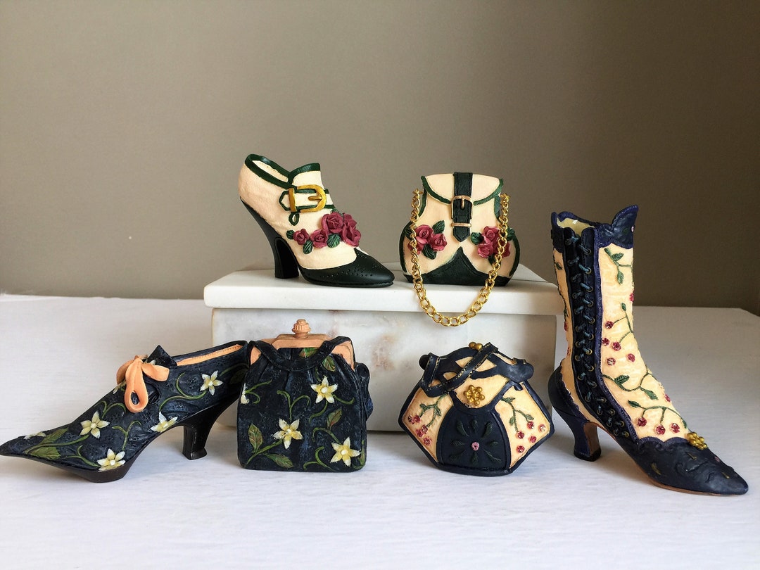 3 Collectable Mini High Heels and Coordinating Purse Sets, Miniature ...