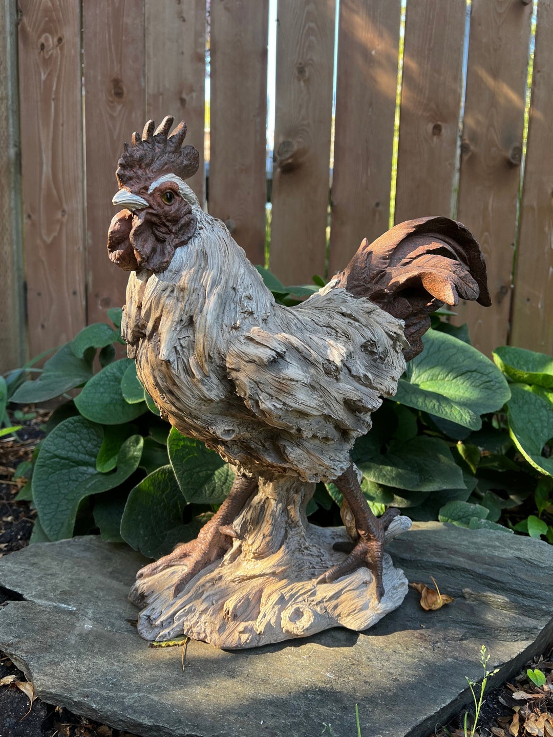 Rooster Figurine, Home Yard Statue, Farm Bird, Chicken, Country Kitchen ...
