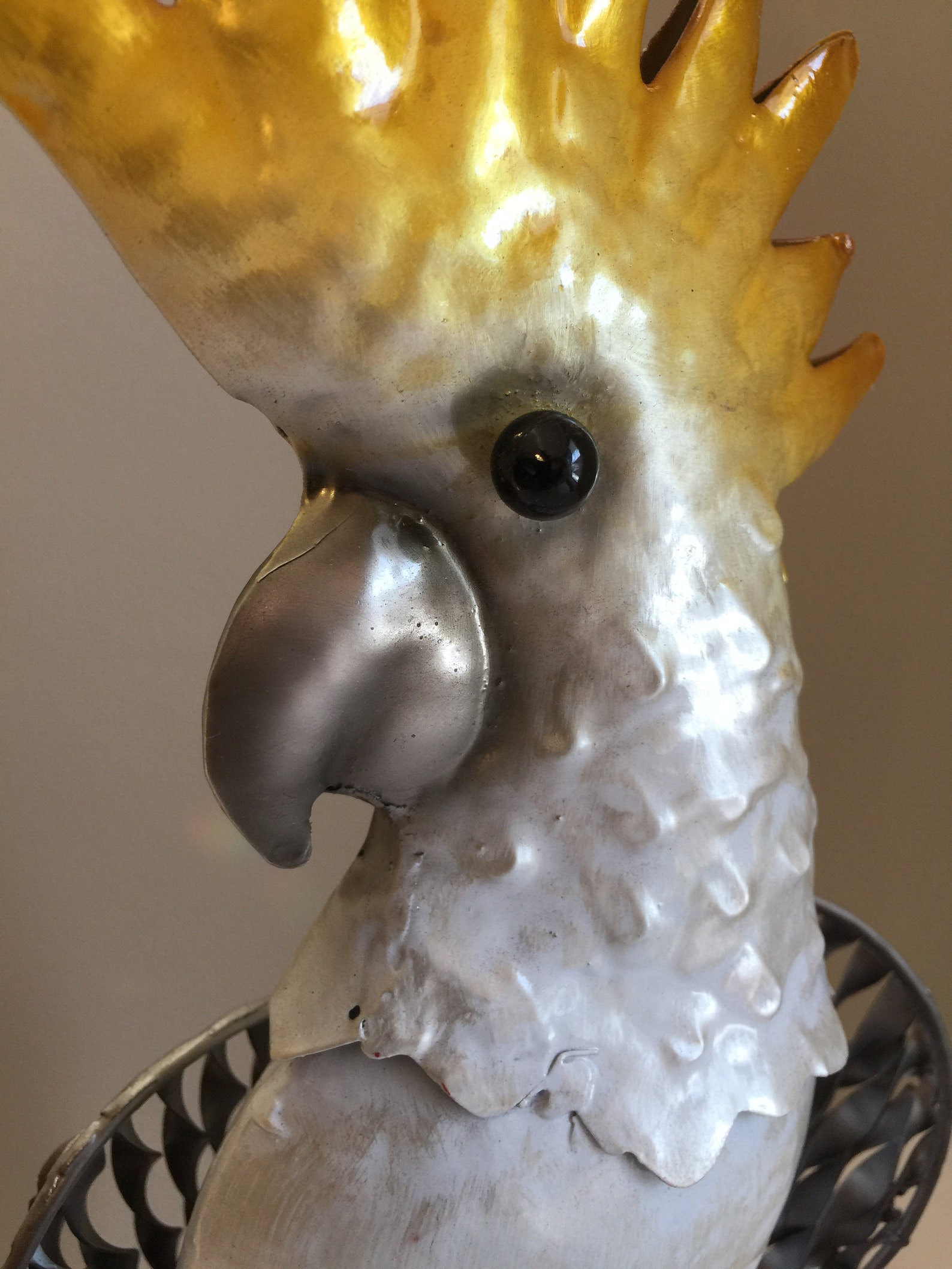 Cockatoo Metal Bird Figurine Sitting on Branch Statues Birds - Etsy