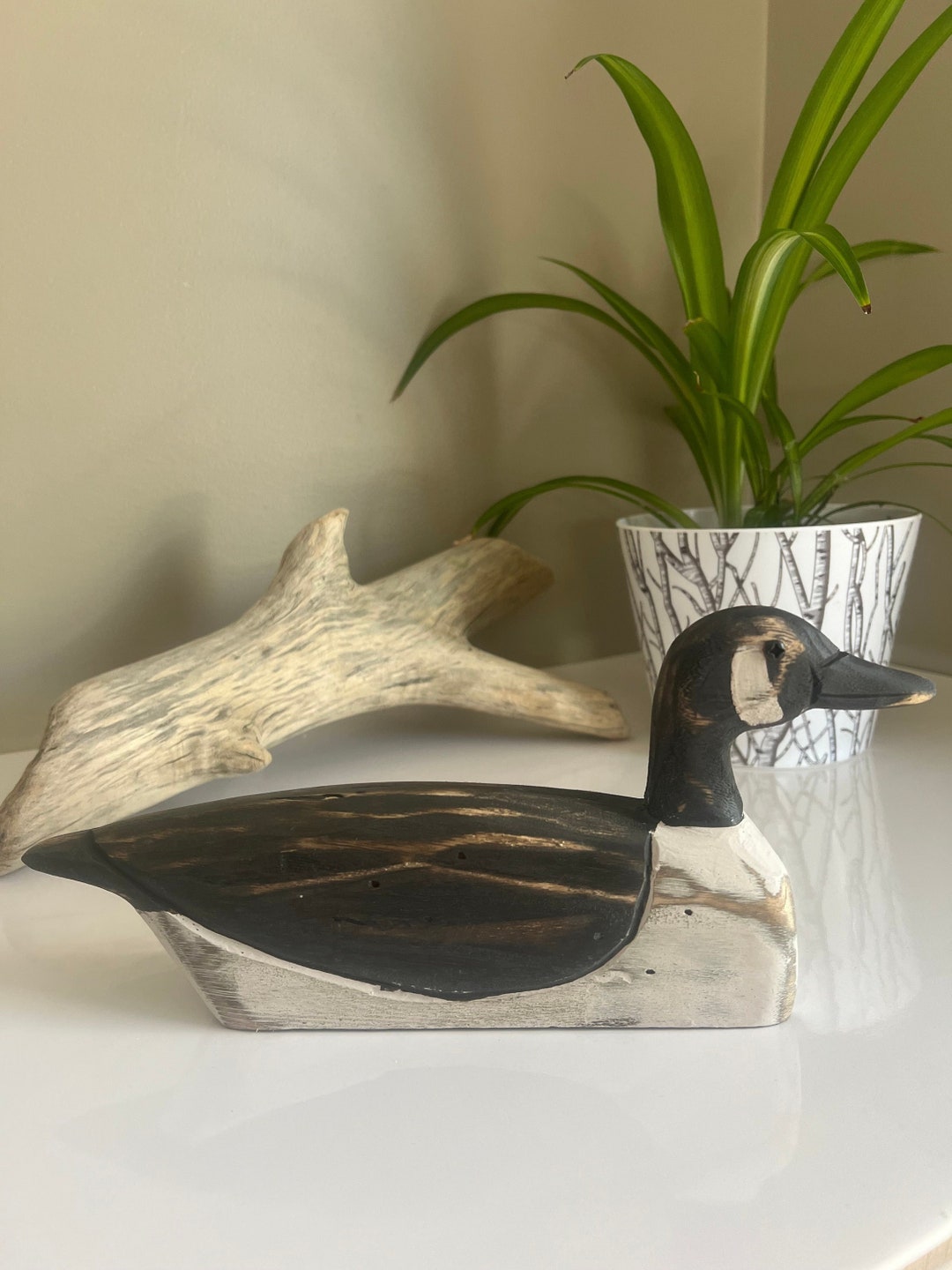 Wood Canada Goose Figurine / Cottage Decor/ 11 Inches Wide/ Ornament ...