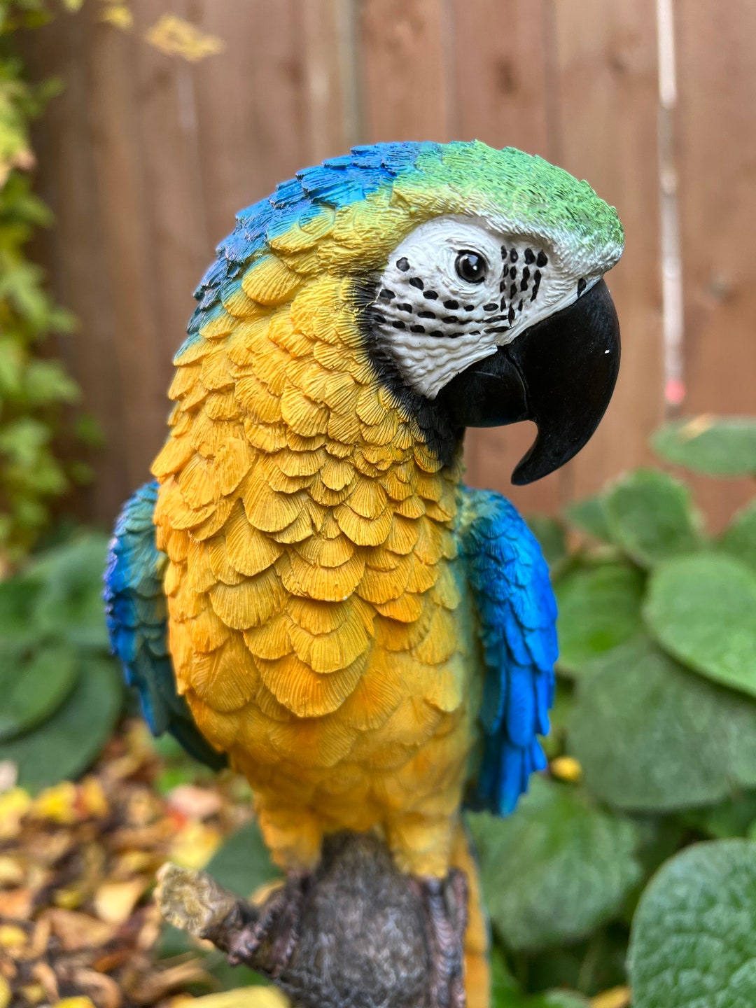 Blue Parrot Bird Figurine, Garden Figurine, Decoration Statue, Tropical ...