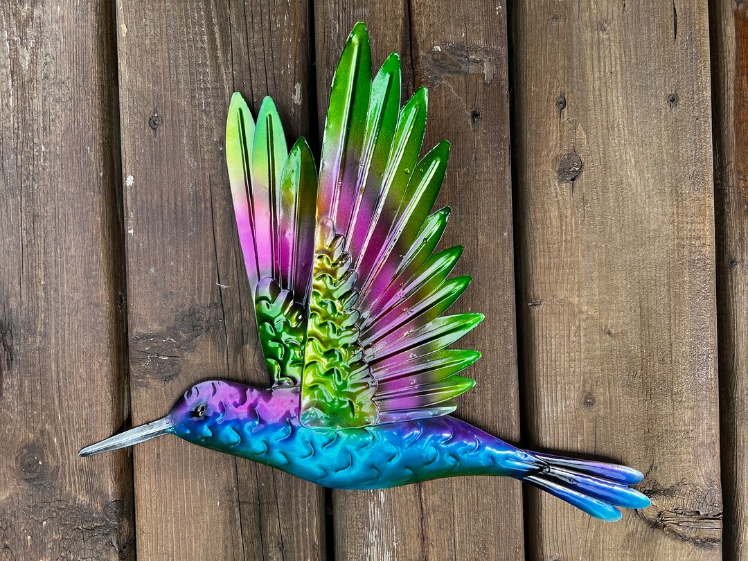 Metal Hummingbird Wall Plaque Sign Home Garden Decor Wall Hanging ...