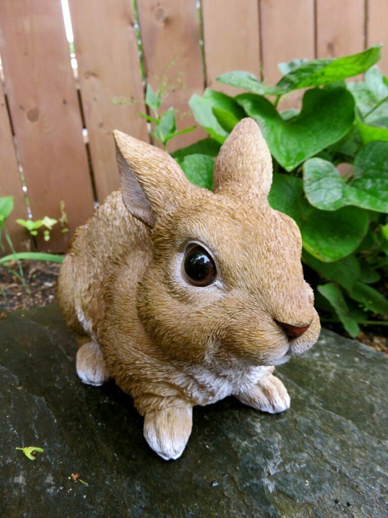 Rabbit Bunny Figurine Garden Statue Resin Countryside Farm - Etsy