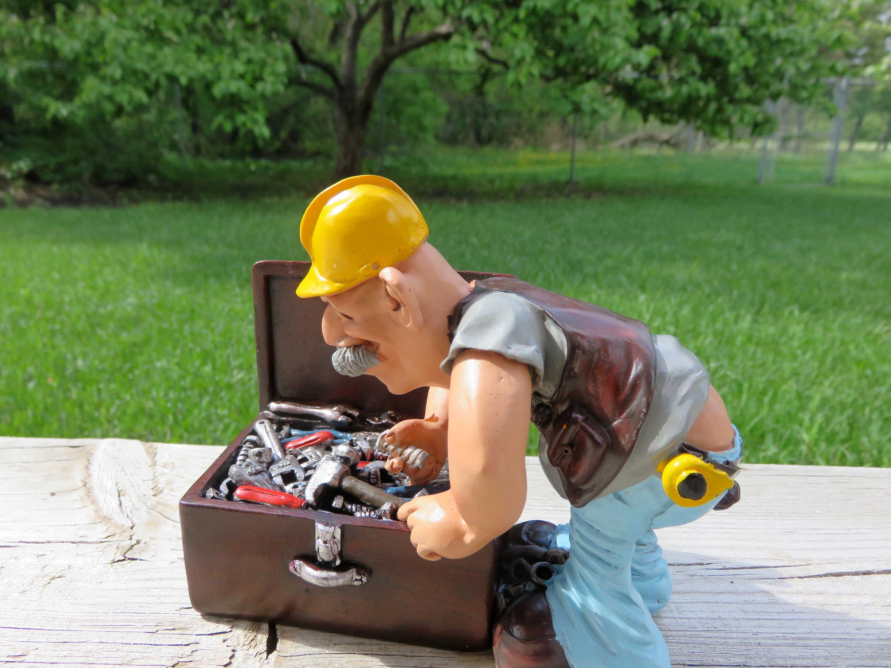 Handyman Figurine With Toolbox Shows Butt Remodels House | Etsy