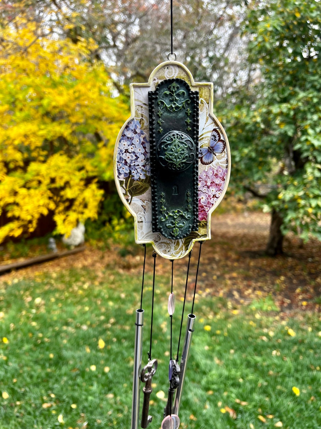 Key Secret Garden Wind Chime/ 22 X 7 In. Door Knob Handle Key - Etsy