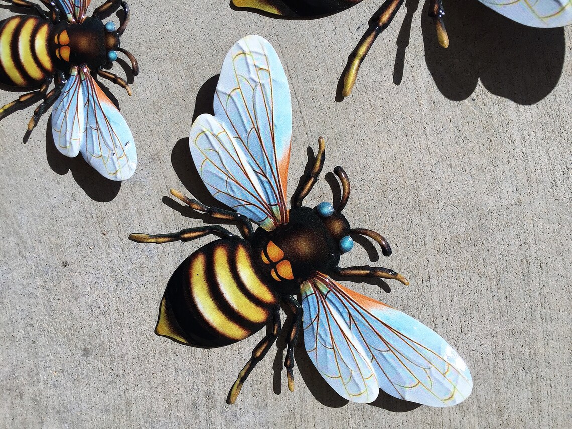 Metal Honey Bee Set of 3 Wall Plaques Signs Home Garden Decor - Etsy