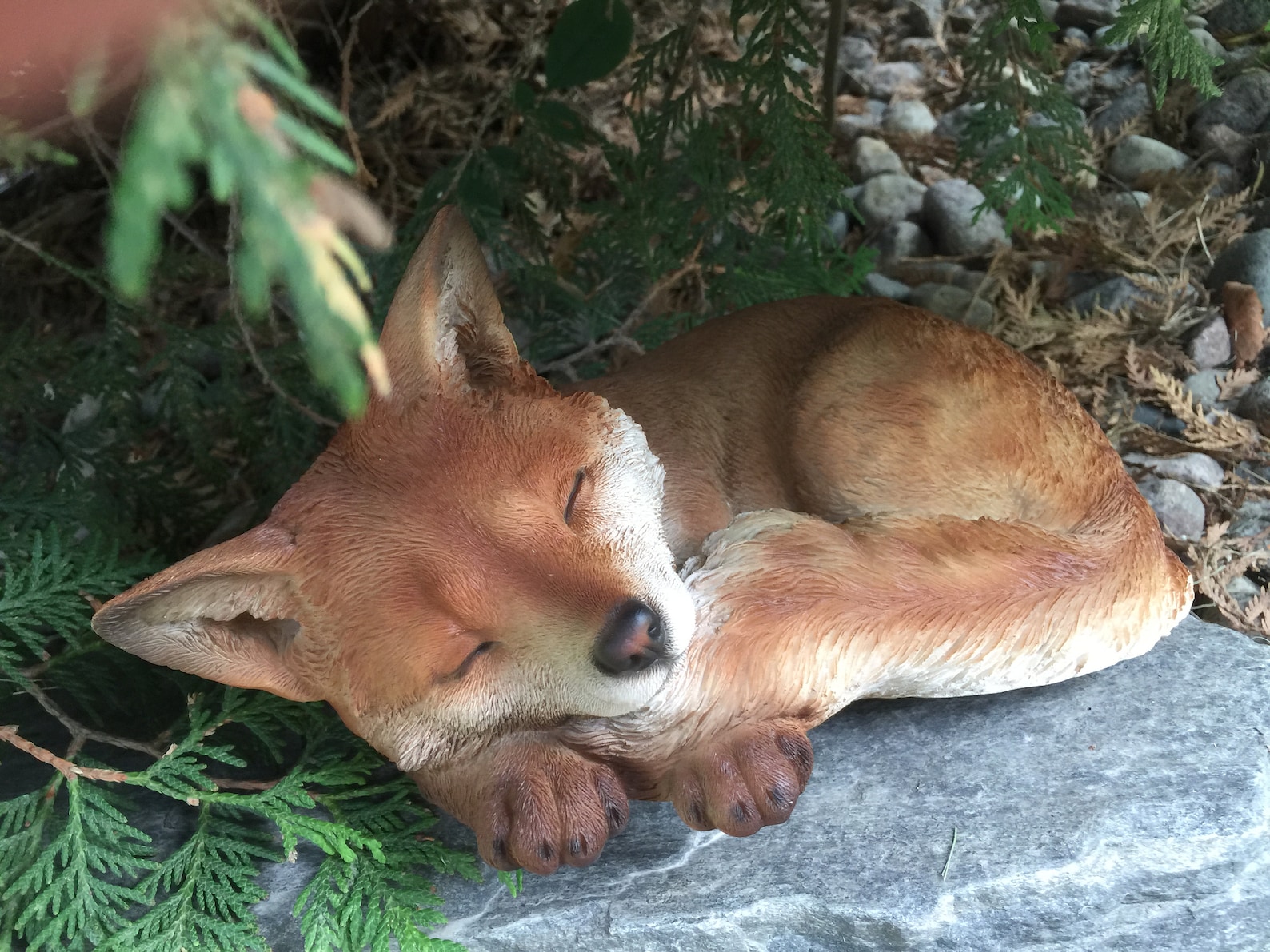 Red Fox Figurine Napping Statue Resin Yard Ornament Lawn Decor - Etsy