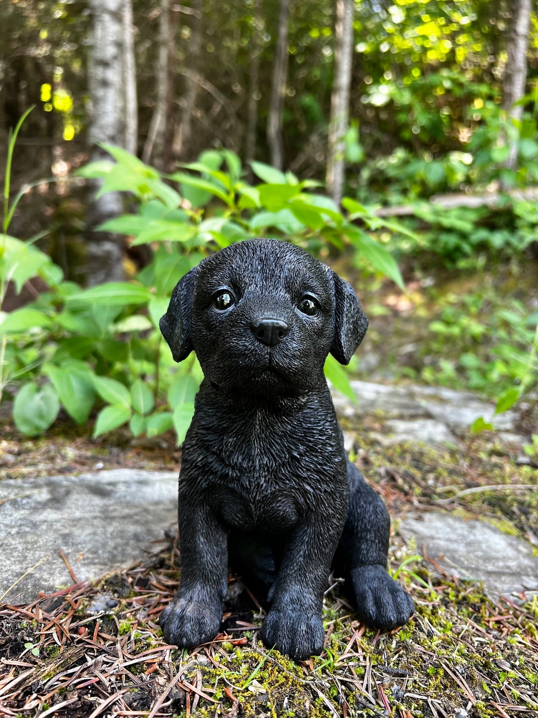 Black Lab Dog Sitting Statue Puppy Figurine / Labrador - Etsy