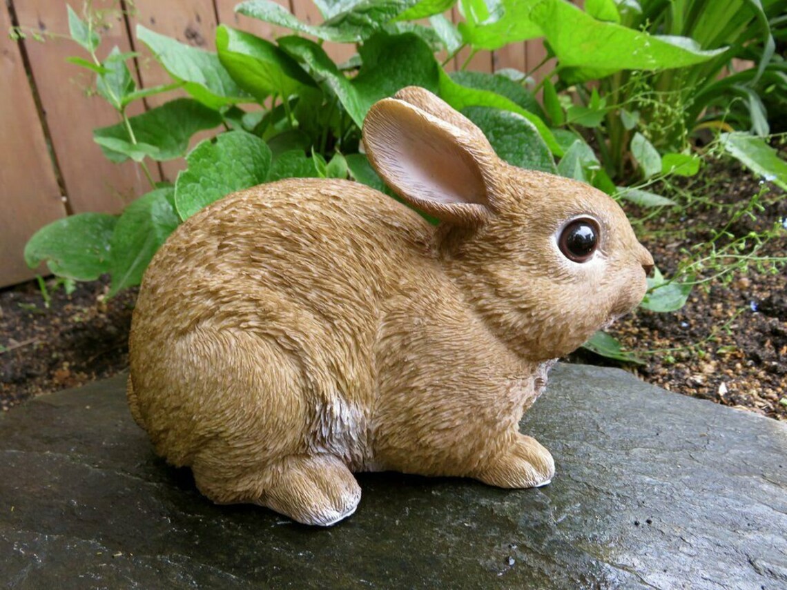 Rabbit Bunny Figurine Garden Statue Resin Countryside Farm - Etsy