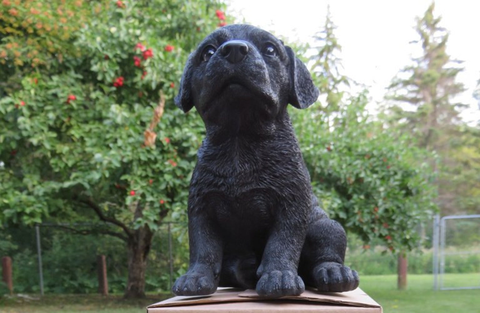 Black Lab Dog Sitting Statue Puppy Figurine / Labrador | Etsy