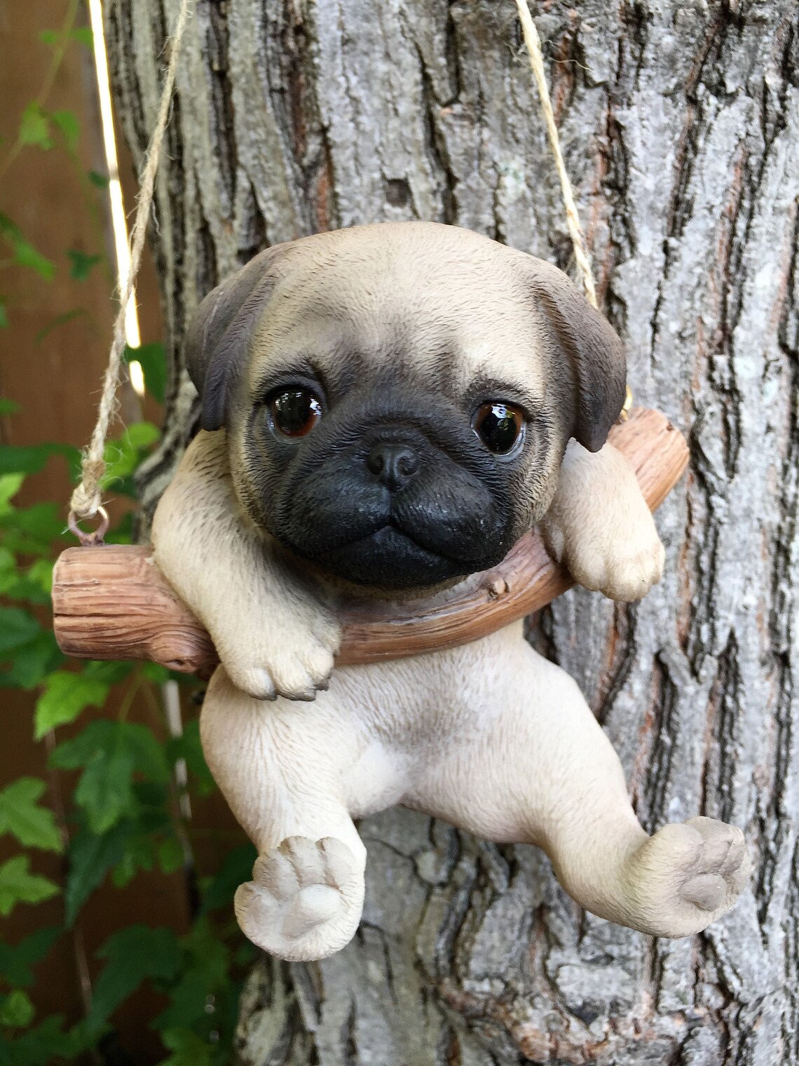 Pug Puppy Dog Figurine Hanging on Swing Yard Decoration Home | Etsy