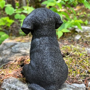Black Lab Dog Sitting Statue Puppy Figurine / Labrador Retriever ...