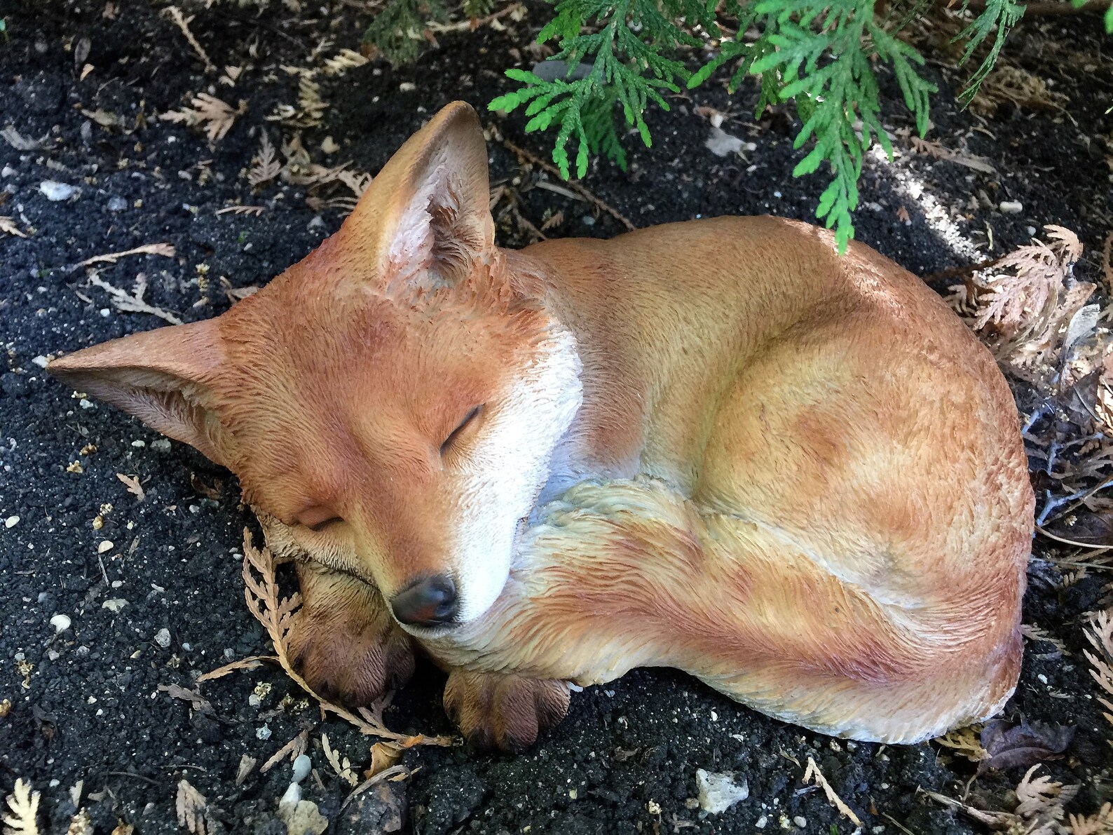 Red Fox Figurine Napping Statue Resin Yard Ornament Lawn Decor - Etsy
