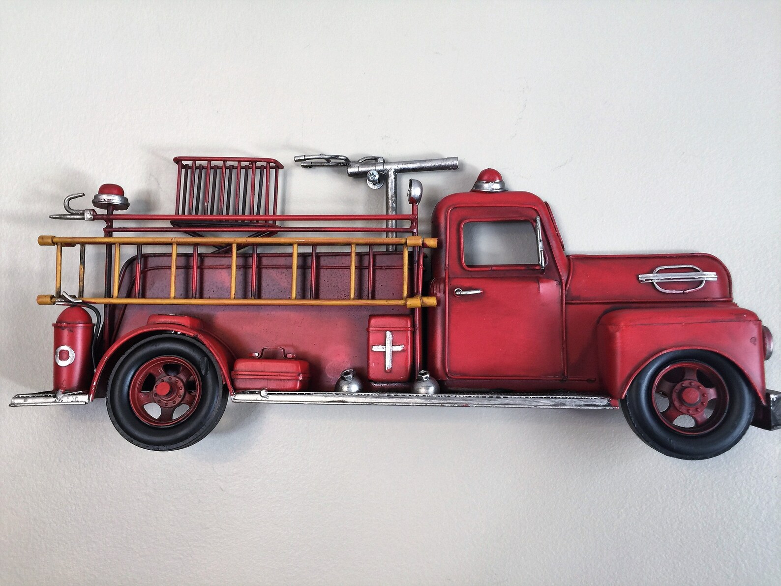 Red Metal Firetruck Metal Wall Sign Fire Engine Fireman - Etsy