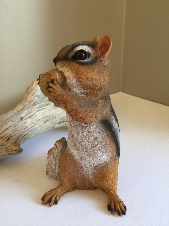 Chipmunk Standing With Nut Figurine Garden Statue Resin Yard - Etsy Canada