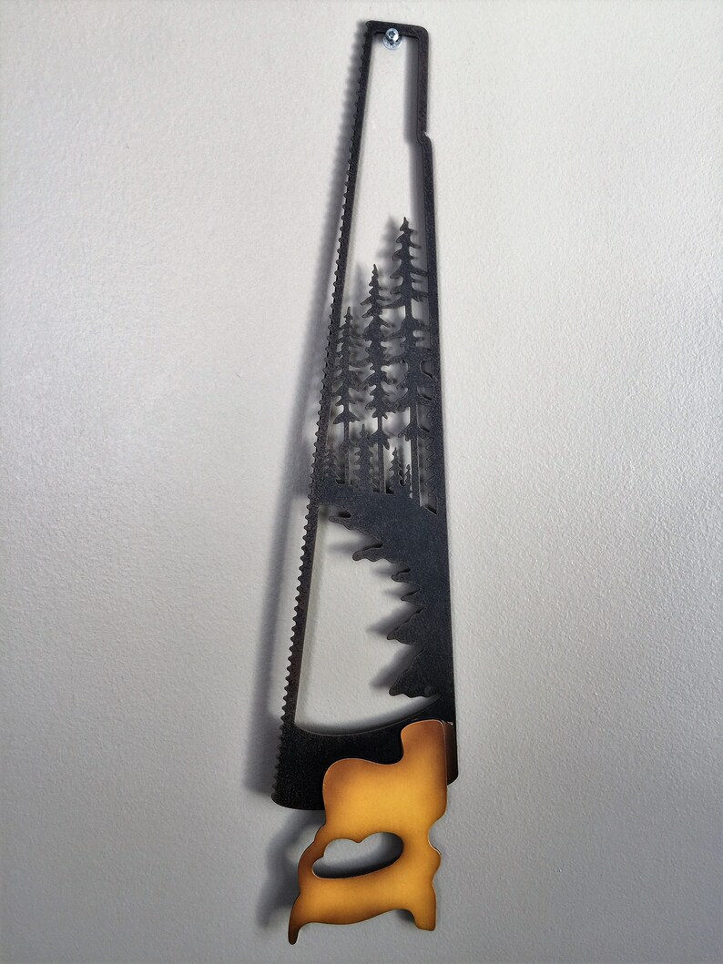 Metal Saw With Pine Trees Wall Plaque Sign Home Cottage Decor - Etsy
