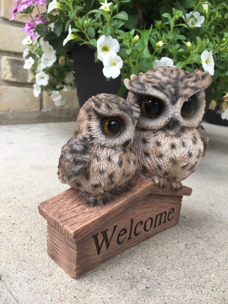 Owls Welcome Garden Home Decor Sign/ Mother Resin Yard - Etsy