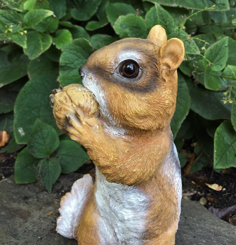 Chipmunk Standing With Nut Figurine Garden Statue Resin Yard - Etsy Canada