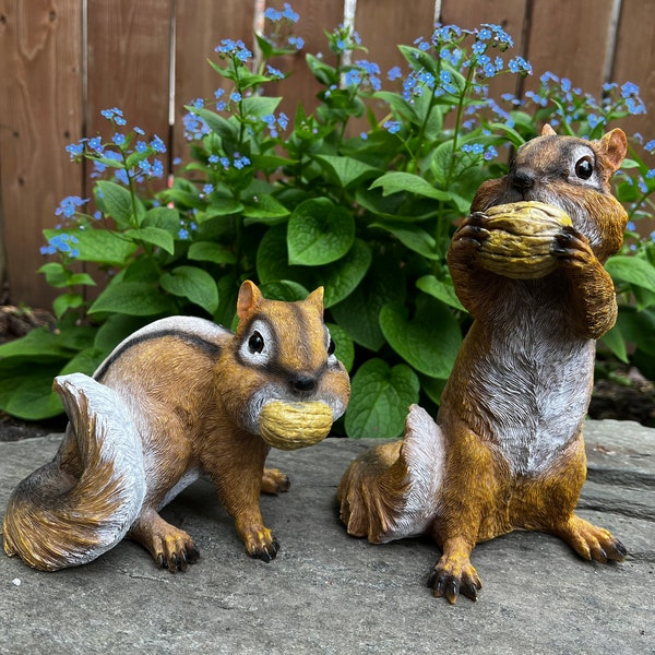 Chipmunk Concrete Garden Statues - Etsy