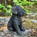 Black Lab Dog Sitting Statue Puppy Figurine / Labrador Retriever ...