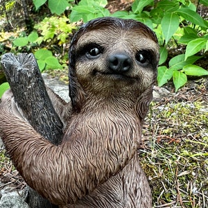 Sloth Figurine on Tree Branch/ 6.5 in H Statue Lawn Fountain Figurine ...