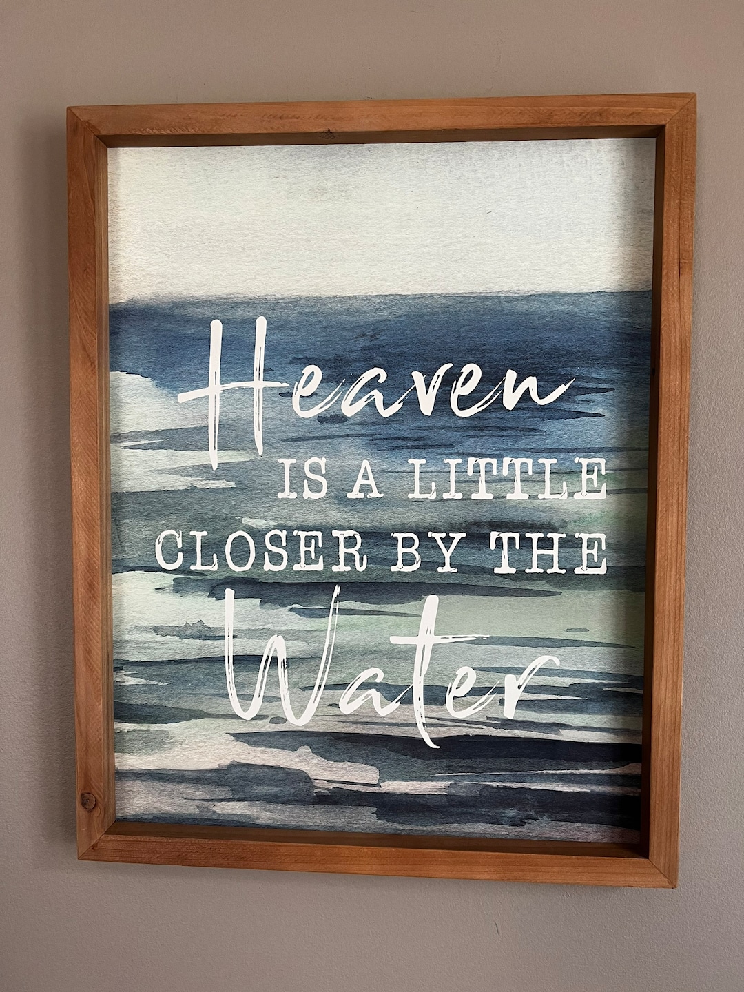 Wood Cottage Sign, Heaven is a Little Closer by the Water, Plaque for ...
