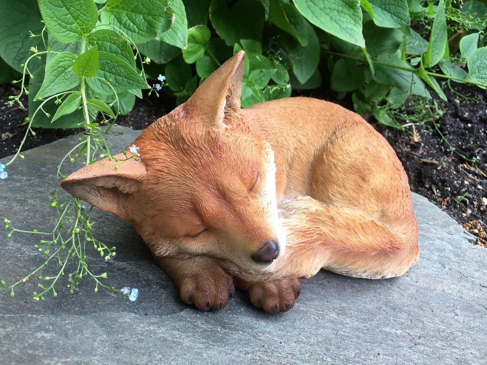 Red Fox Figurine Napping Statue Resin Yard Ornament Lawn Decor - Etsy