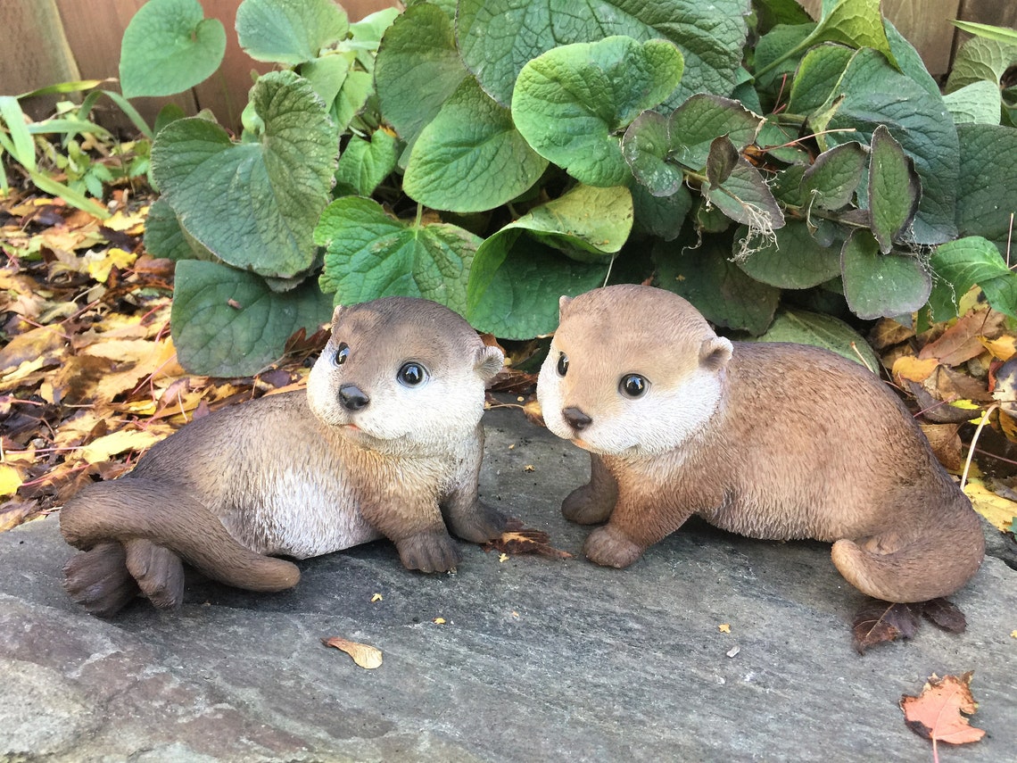 Two River Otter Figurines Indoor Outdoor Figurine/ River Rat/ - Etsy